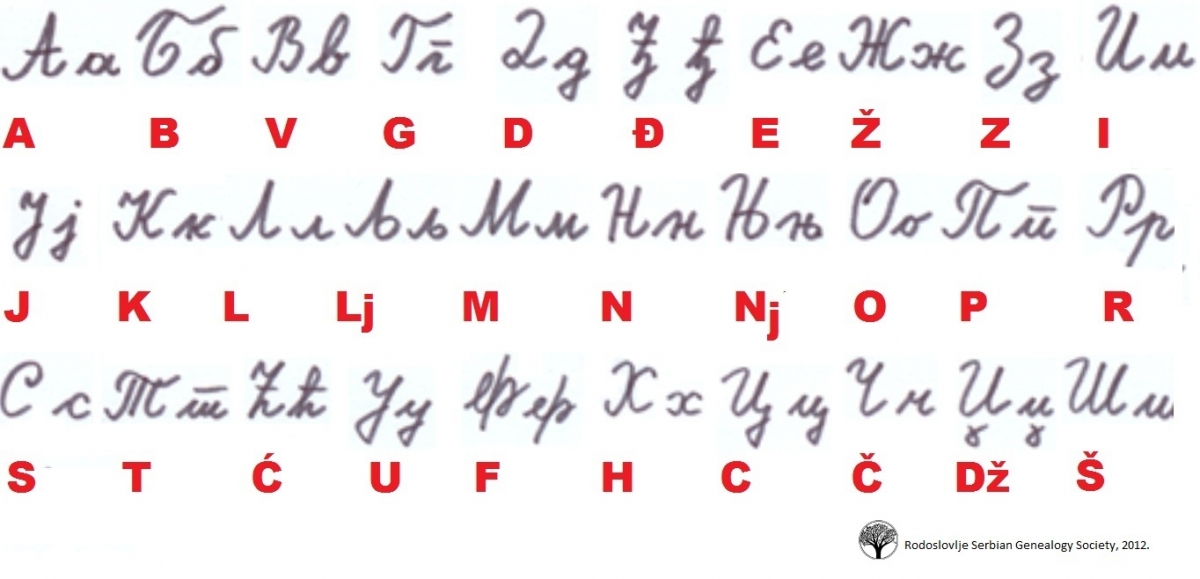 Serbian Cyrillic Cursive Alphabet Cursive Alphabet